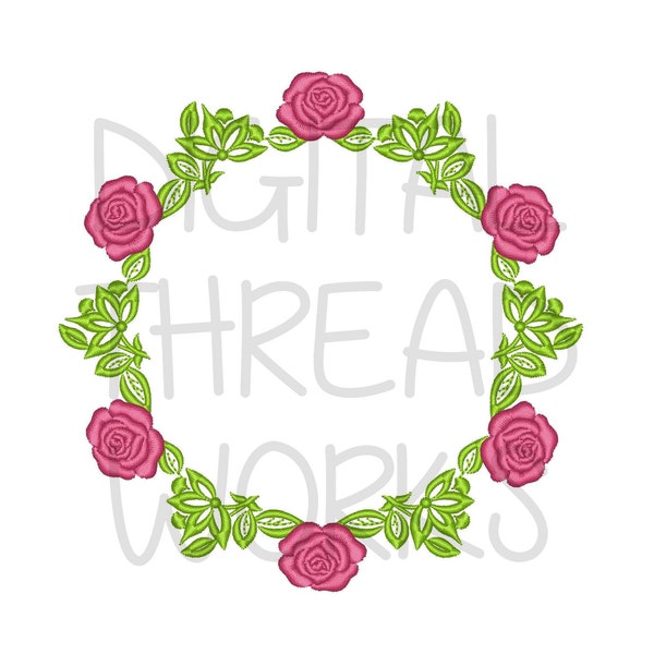 Rose Frame Embroidery Design - Etsy