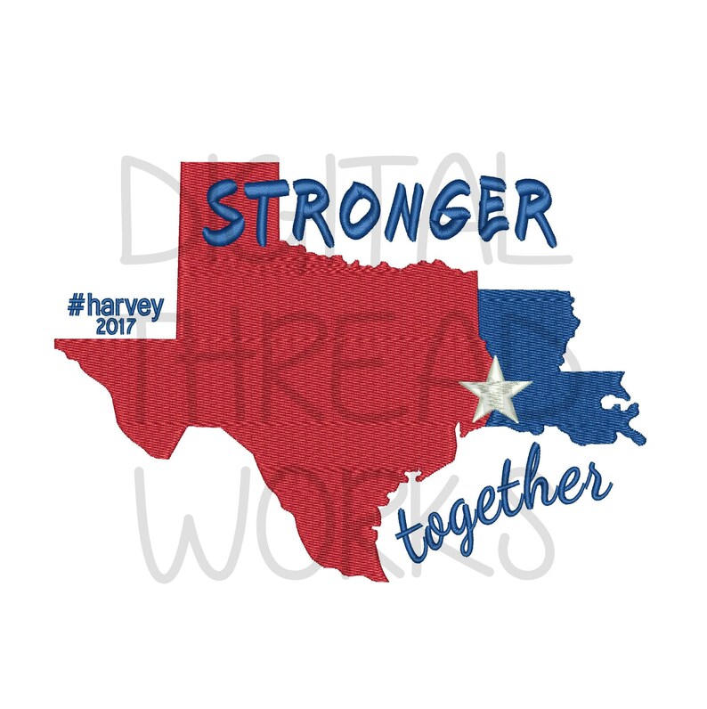 Texas Louisiana Stronger Together Hurricane Harvey Machine - Etsy
