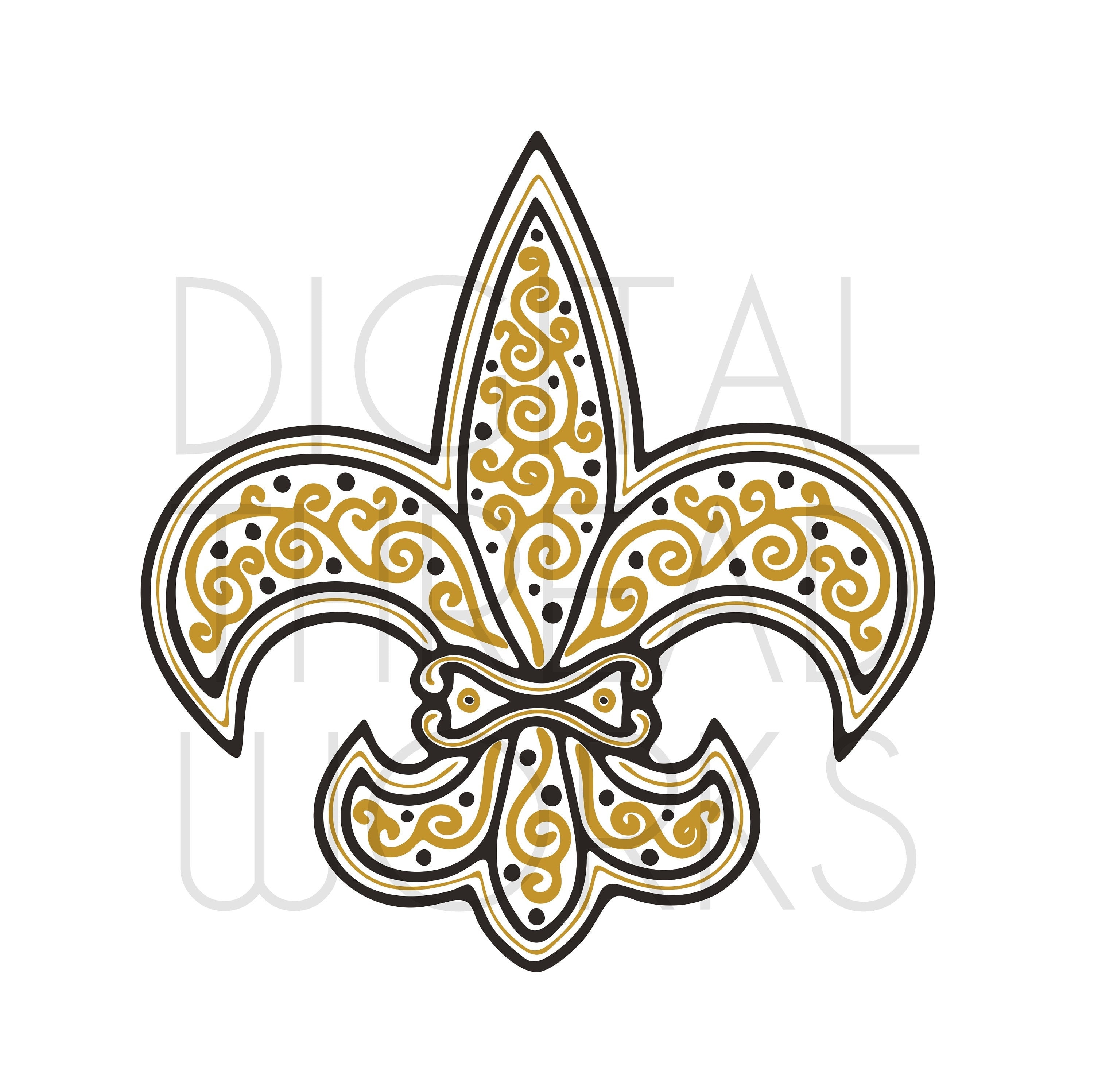 Mardi Gras Saints Fleur De Lis SVG Cut & Printable Instant | Etsy