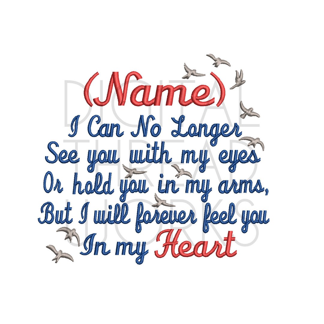 Personalized Sympathy Embroidery Machine Custom Design (digital File ...