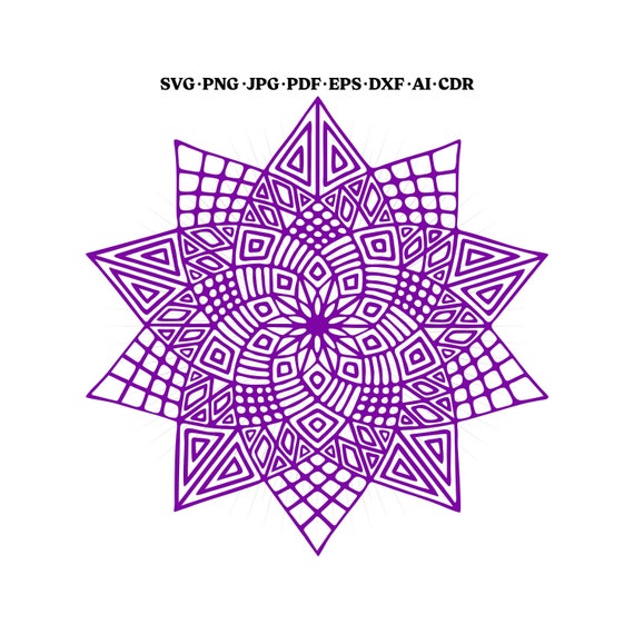 Mandala Star SVG Print & Cut Design. Pattern for Cricut - Etsy