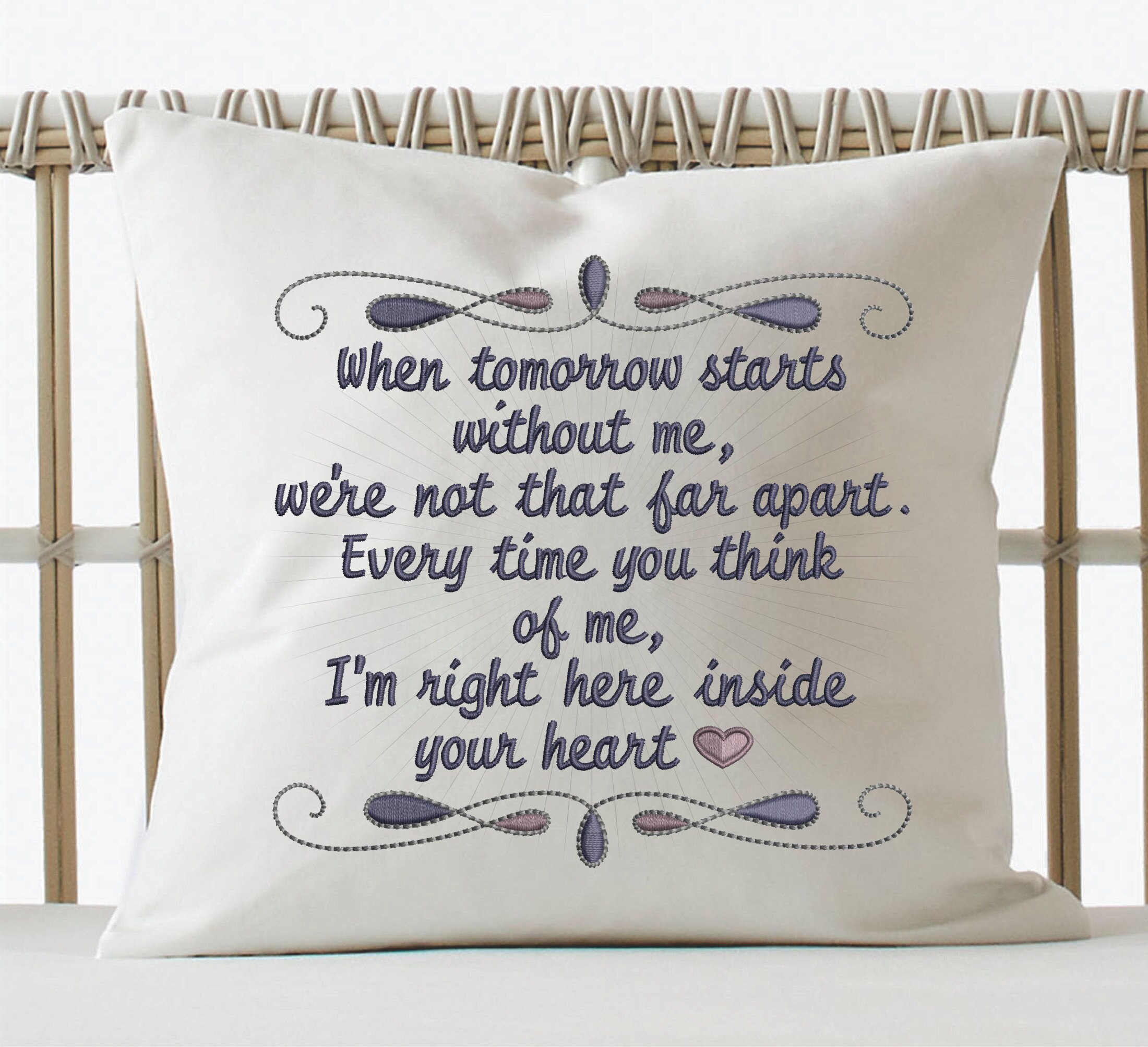 Sympathy Machine Embroidery Pattern, Memory Pillow Design (digital ...