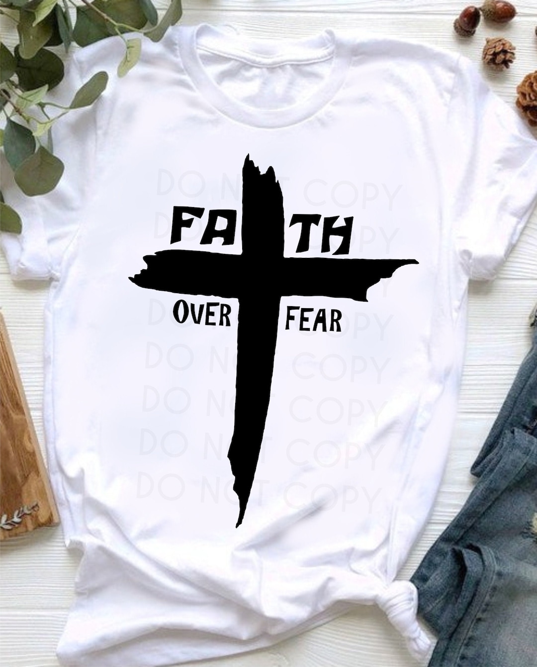 Faith Over Fear Rugged Cross SVG PNG Cut Print Design. Digital Download ...