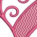 Breast Cancer Awareness Heart Ribbon Embroidery Design for 4x4, 5x7 ...