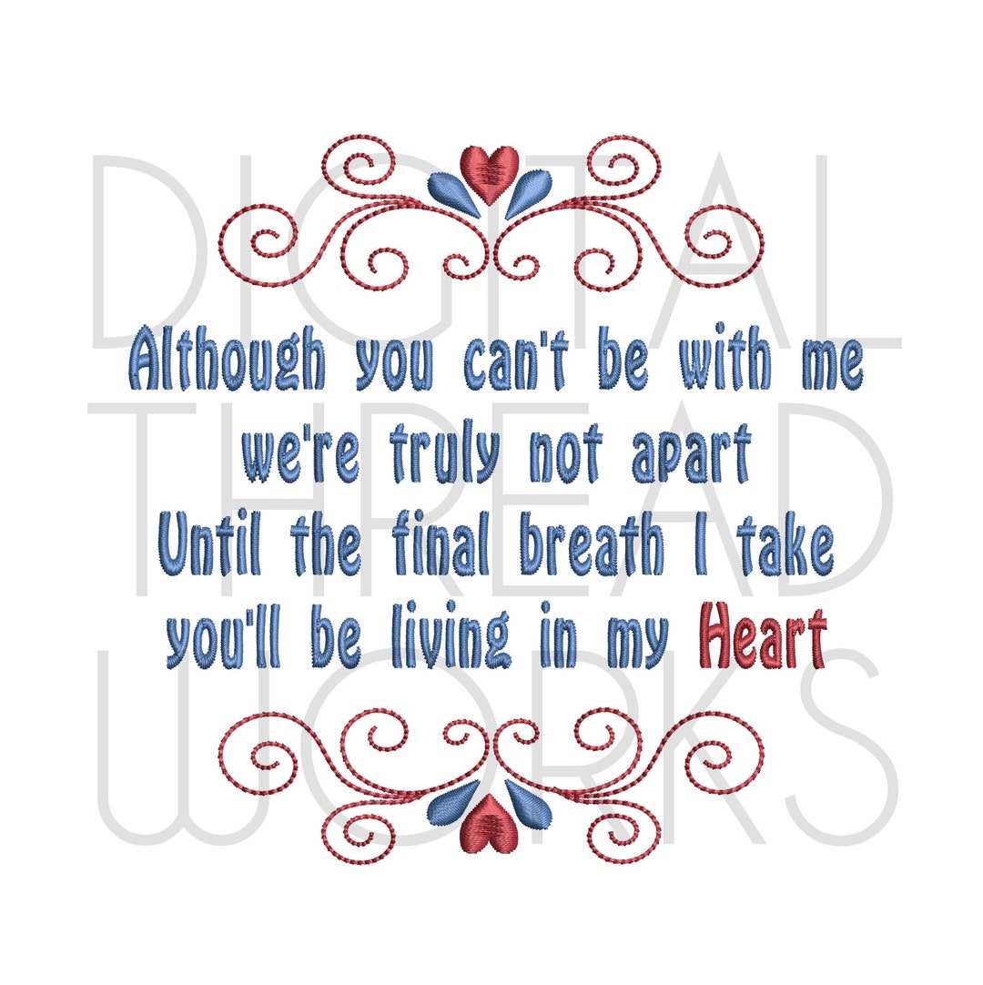 Sympathy Machine Embroidery Design, Memory Pillow Pattern (digital ...