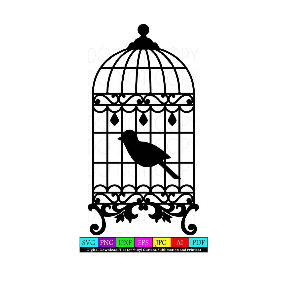 Bird Cage SVG Cut Print Design for Cricut Silhouette - Etsy