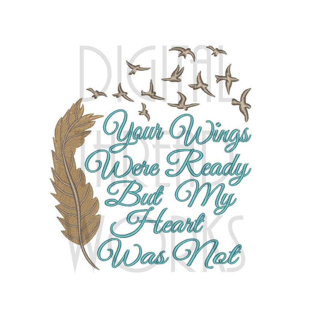Sympathy Wings Embroidery Machine Design Digital Download for 4x4, 5x7 ...