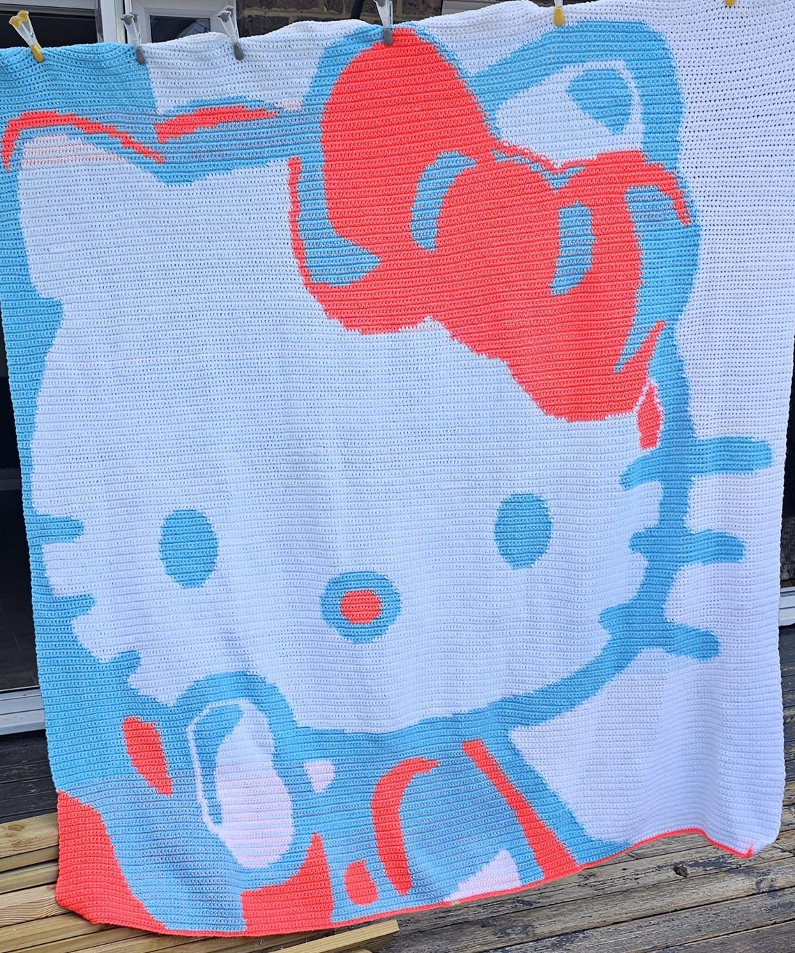 Hello Kitty Single Crochet Blanket Pattern - Etsy