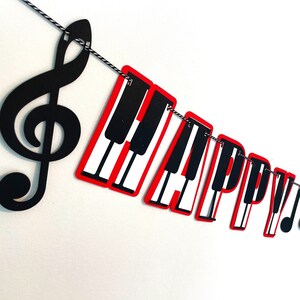 Piano Birthday Banner: Musical Keyboard Party Decor - Etsy