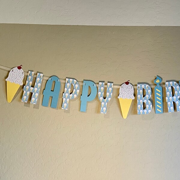 Ice Cream Party Banner - Etsy