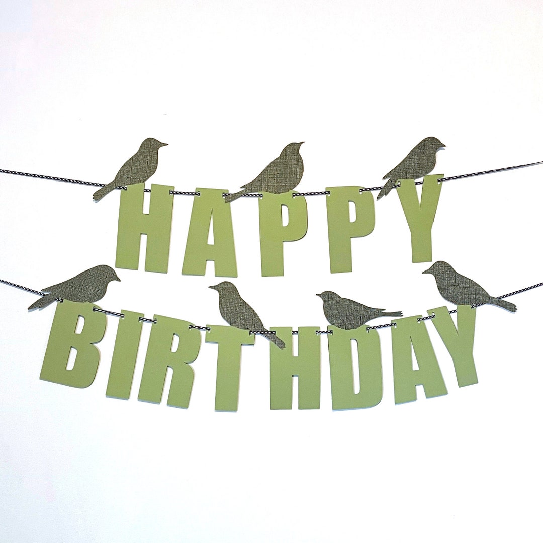 Bird Lovers Happy Birthday Banner With Songbirds! Add Name for a ...