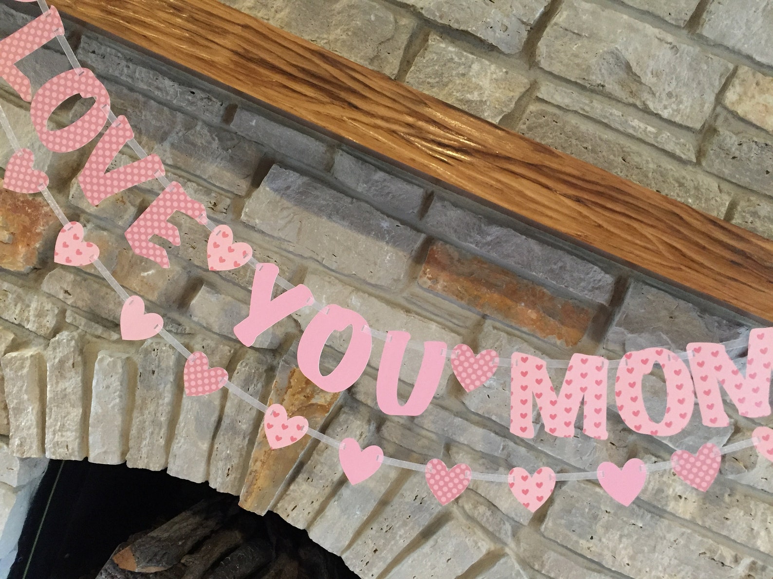 Mom banner DIY Love You Mom banner for Mother's Day kids | Etsy