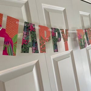 Tropical Jungle Birthday Banner, Perfect for Kids Birthday Party ...