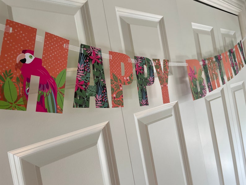 Tropical Jungle Birthday Banner Perfect for Kids Birthday | Etsy