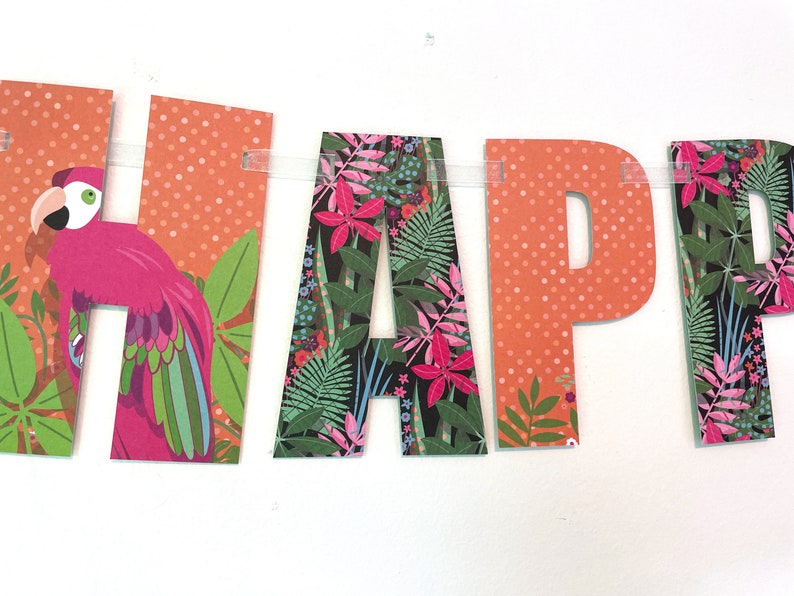 Tropical Jungle Birthday Banner Perfect for Kids Birthday | Etsy
