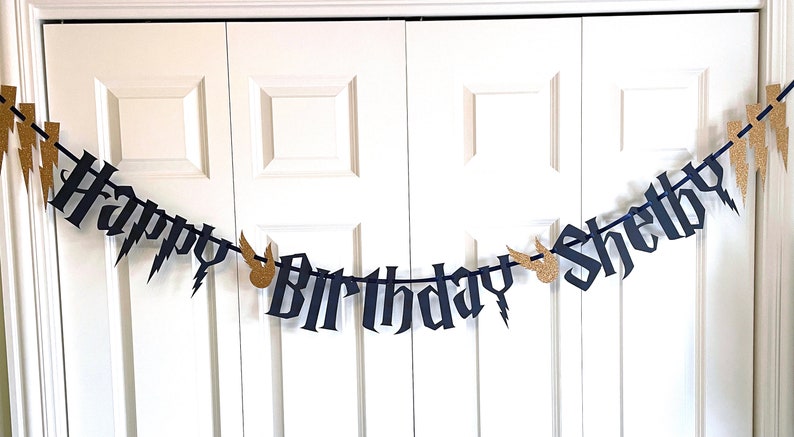 A Wizard Birthday Banner in Your Choice of Colors Add Name to - Etsy