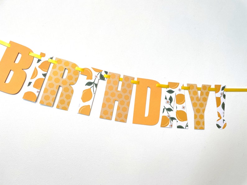 Lovely Lemon Happy Birthday Banner is Refreshing Add a Name - Etsy