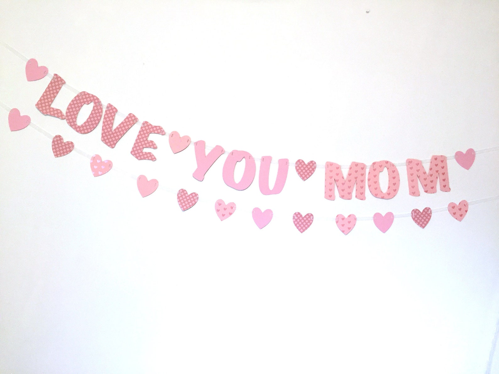 Mom banner DIY Love You Mom banner for Mother's Day kids | Etsy