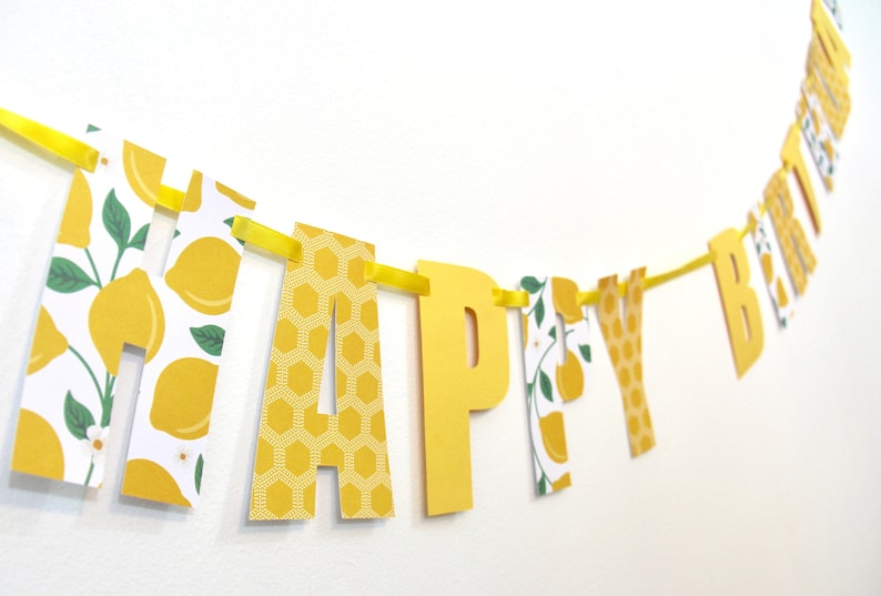 Lovely Lemon Happy Birthday Banner is Refreshingly Sweet - Etsy
