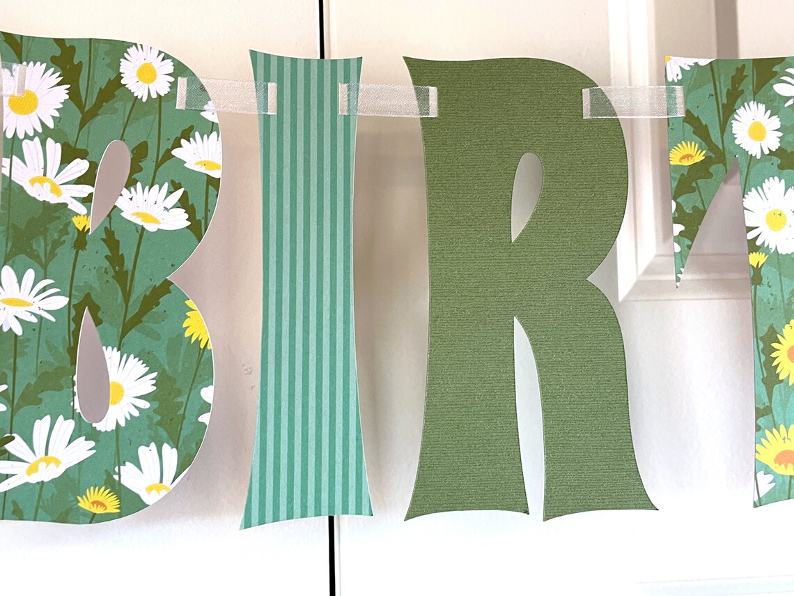 Darling Daisy Birthday Banner Brightens Happy Birthday - Etsy