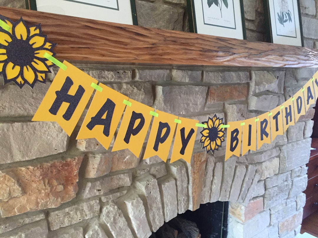 Happy Sunflower Birthday Banner! Brighten Your Day (or Someone Else ...