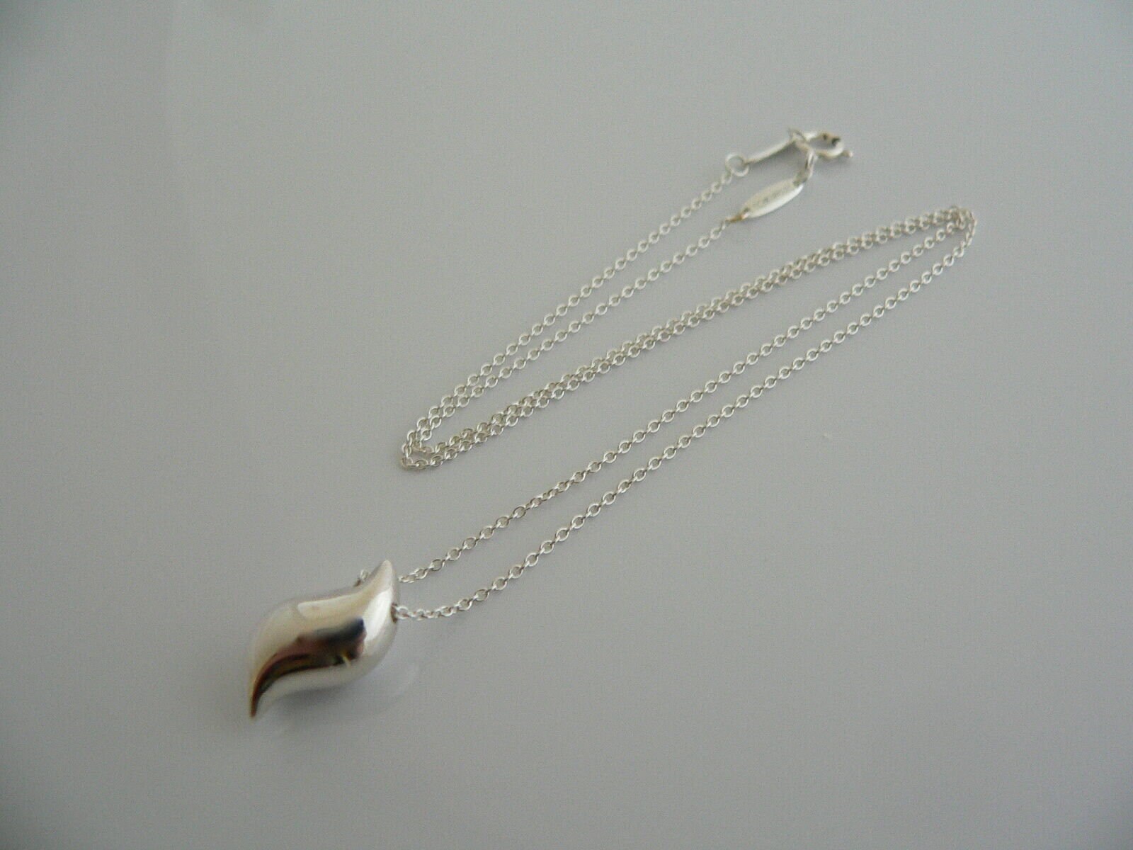 Tiffany and Co Silver Elsa Peretti Feather Necklace Pendant Chain Rare Gift Love Etsy