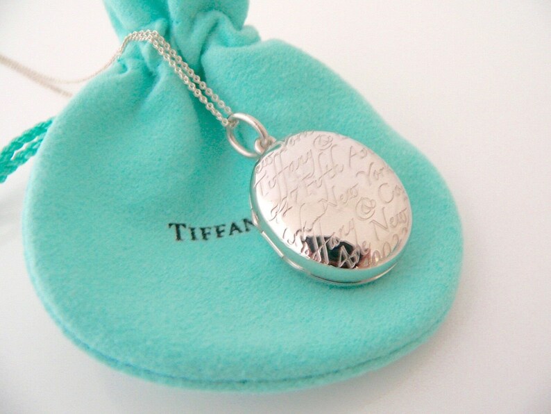 Tiffany & Co Notes Oval Locket Necklace Pendant Charm 18 Inch - Etsy
