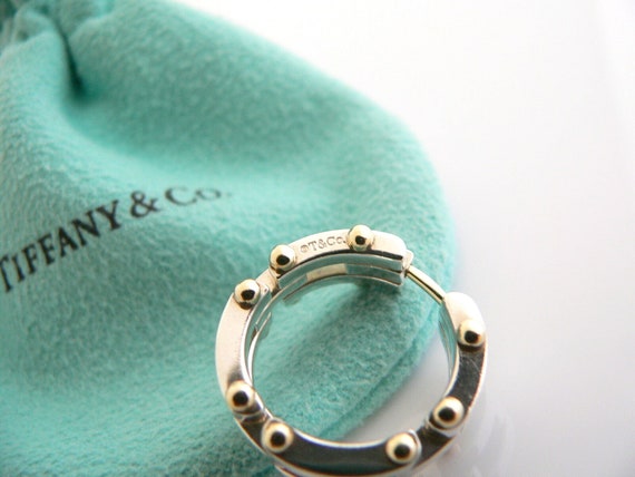Tiffany And Co Silver 18K Gold Gatelink Gate Link Ear… - Gem
