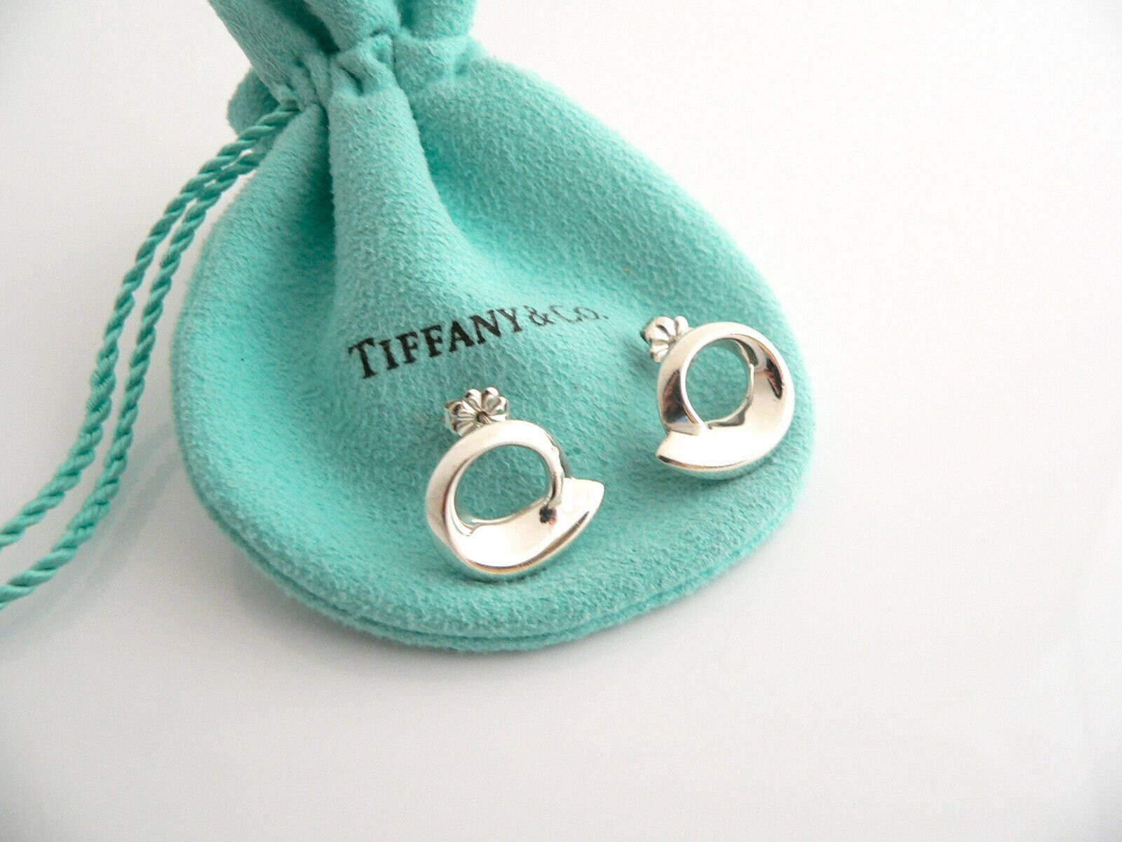 Tiffany and Co Jewelry Gehry Fish Circle Round Earrings Silver Gift Pouch Love Art Anniversary Birthday Valentines Etsy
