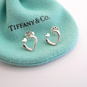 Tiffany Co Silver Picasso Tenderness Heart Earrings Love Open Heart Studs Gift Pouch Etsy