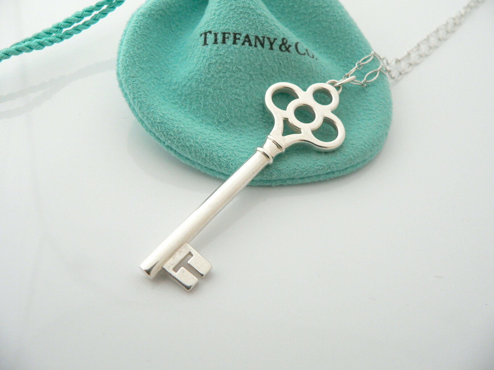 Tiffany Co Silver Crown Key Necklace Pendant 24 OR 30 Inch Tiffany Co Silver Crown Key Necklace Pendant 24 OR 30 Inch