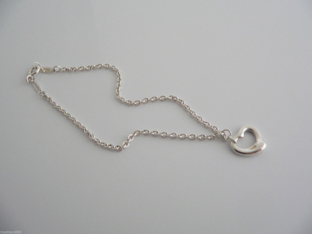 Tiffany & Co Silver Peretti Open Heart Dangling Dangle Bracelet Bangle ...