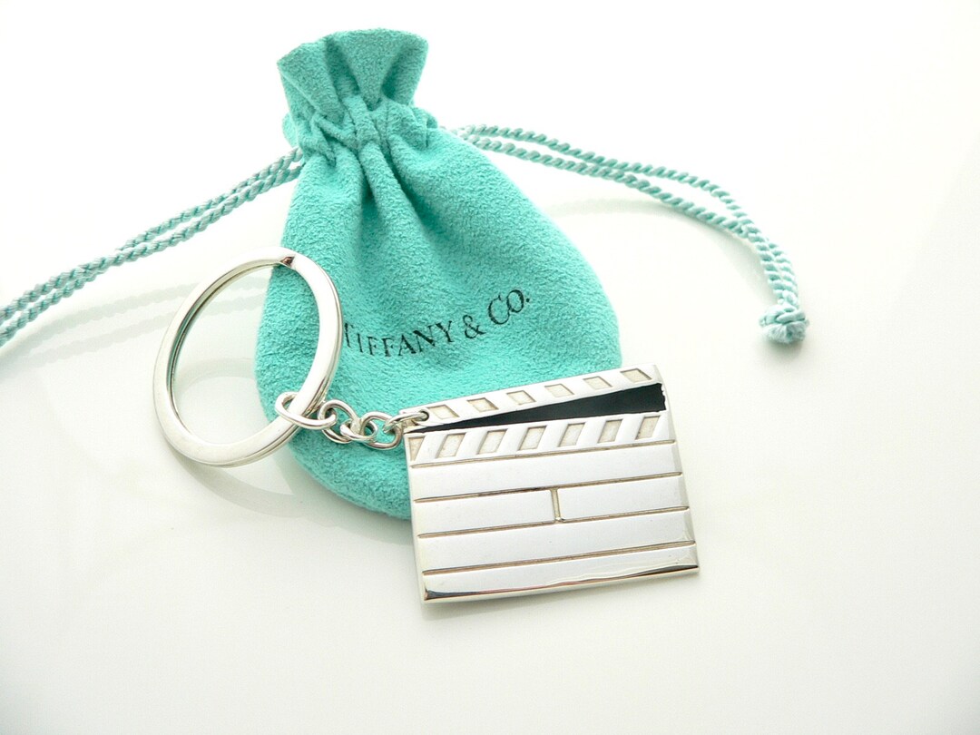 Tiffany & Co Silver Movie Clapboard Key Ring Keyring Keychain Pouch ...