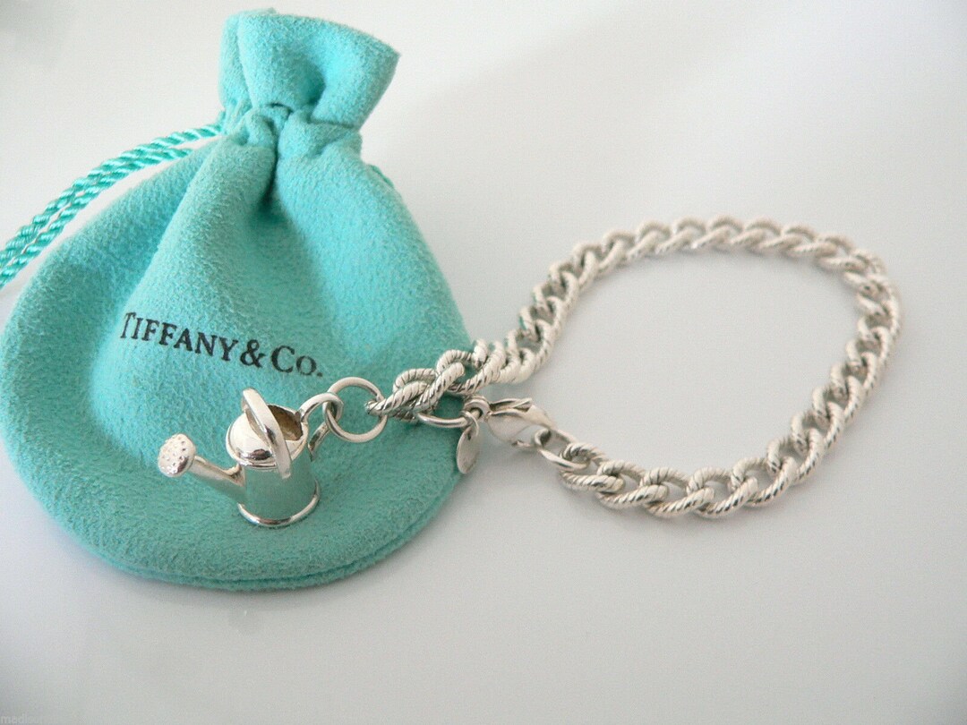 Tiffany & Co Silver Bracelet Cable Link Watering Can Bracelet Bangle ...