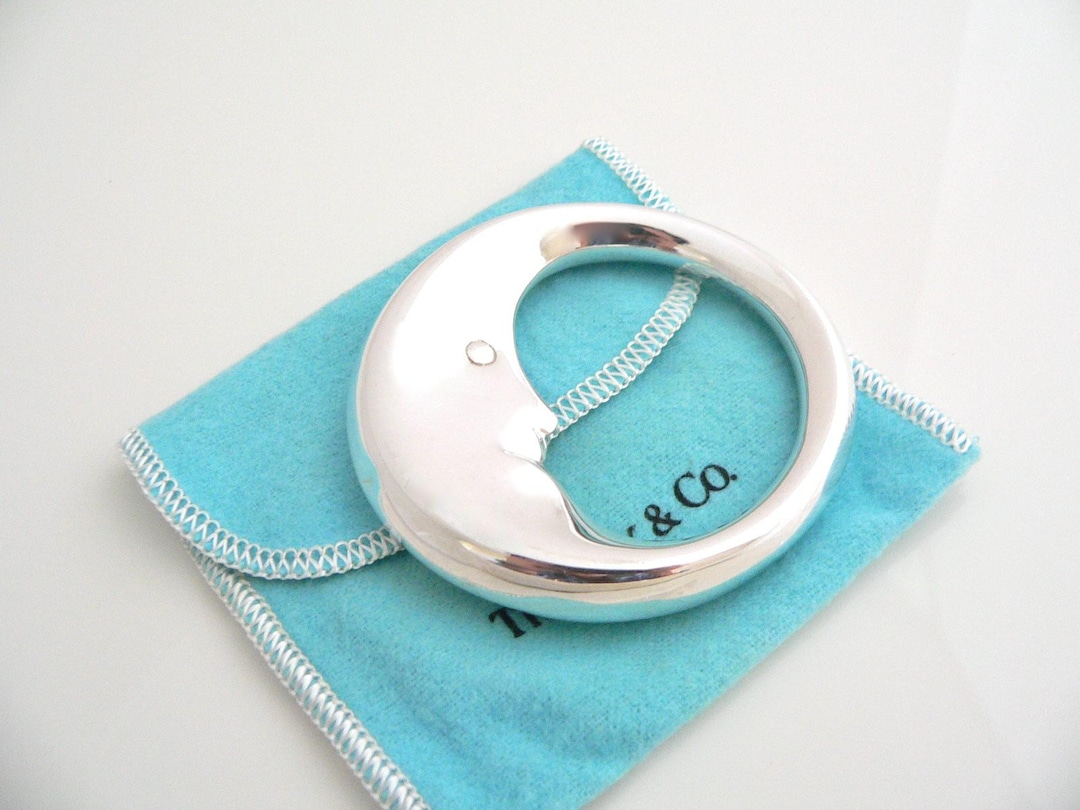 Tiffany & Co Silver Man on the Moon Round Rattle Baby Gift Heirloom ...