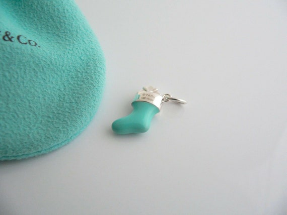 Tiffany And Co Silver Blue Enamel Stocking Sock Charm… - Gem