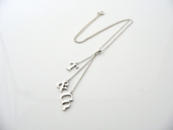 Tiffany And Co Silver Necklace T And Co Dangle Dangling Jewelry Pendant Chain Charm Sterling Love Gift Etsy