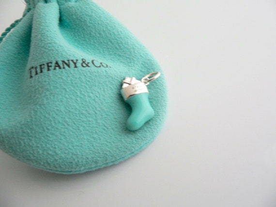 Tiffany And Co Silver Blue Enamel Stocking Sock Charm… - Gem