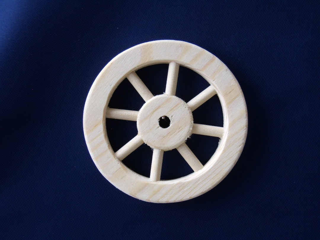 Handcrafted, 3 Unfinished Pine Wood , Eight Spoked Wheel Part Nimber ...