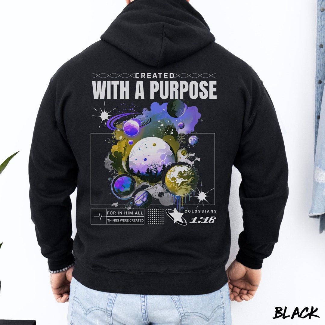 Men's Christian Hoodie, Men's Scripture Apparel, Created With A Purpose ...