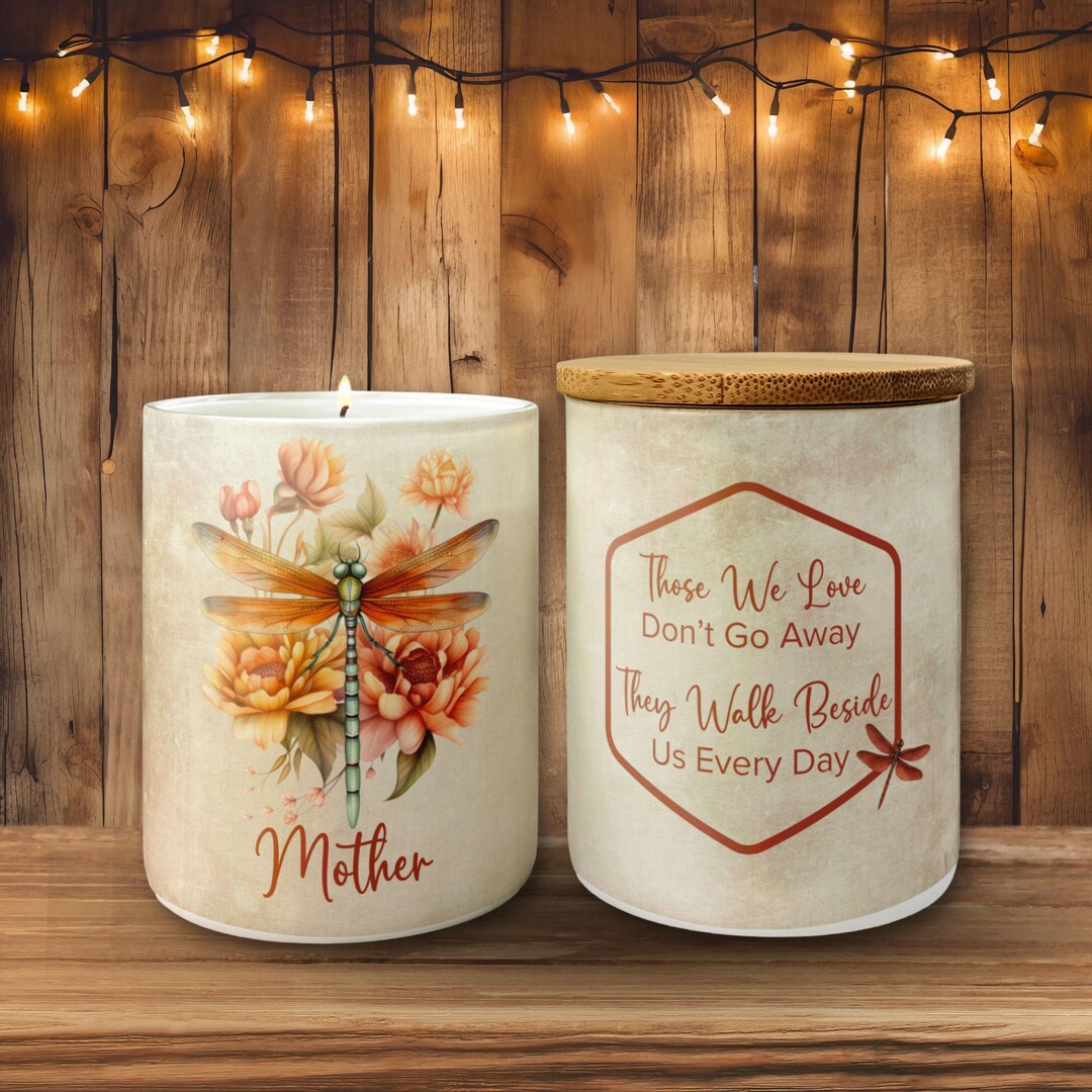 Personalized in Loving Memory Gift, Dragonfly Sympathy Candle, Those We ...