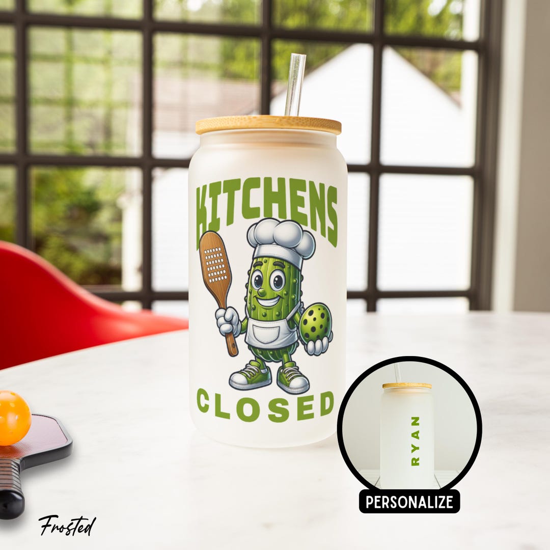 Personalized Pickleball Glass Can: Funny Kitchen Gift, Custom Engraved ...