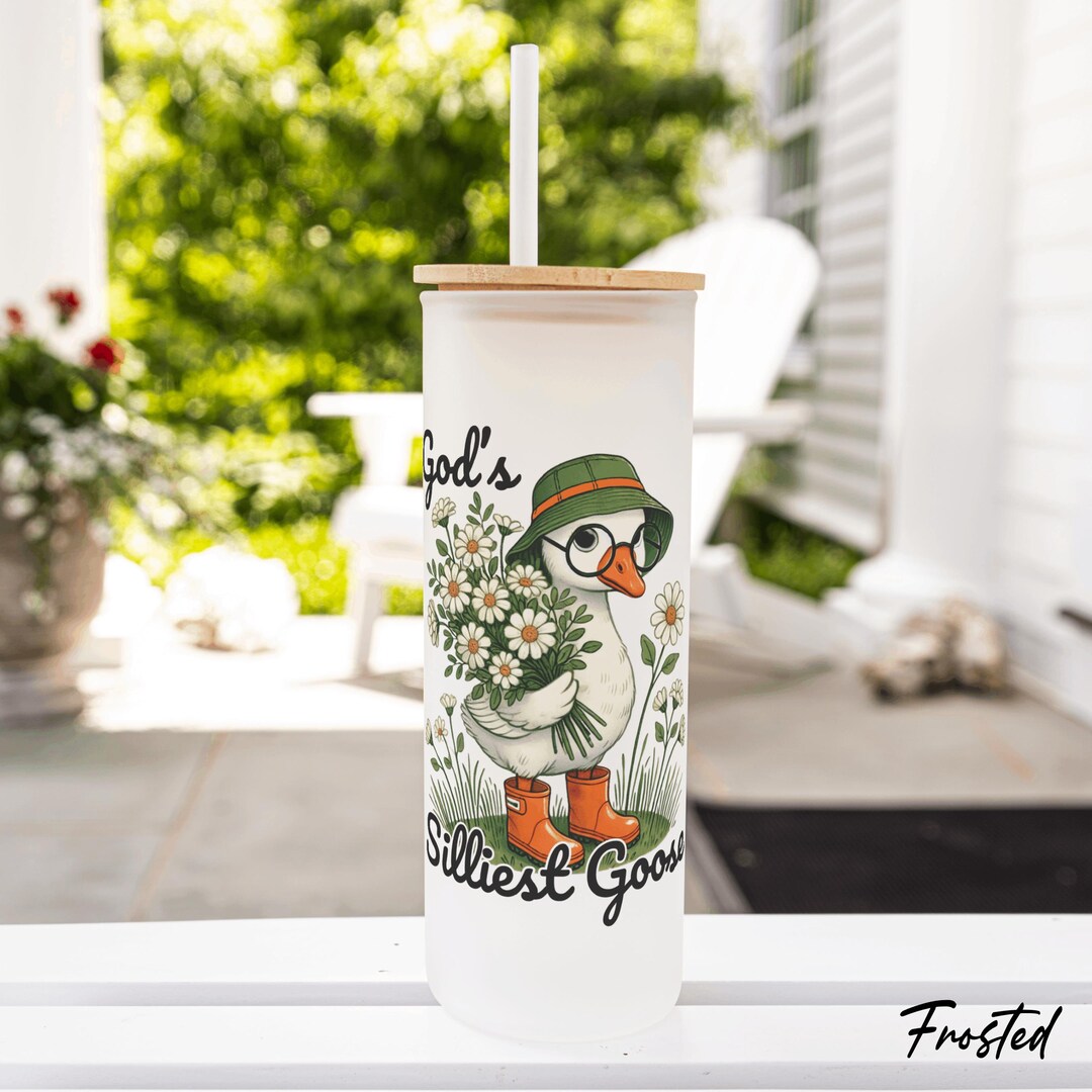 Personalized God's Silliest Goose Glass Tumbler, Funny Christian Iced ...