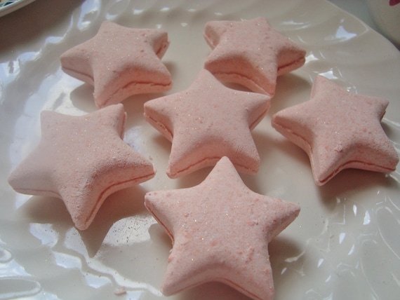 Pink Star Bath Bombs With Biodegradable Glitter in Frost Fairy - Etsy