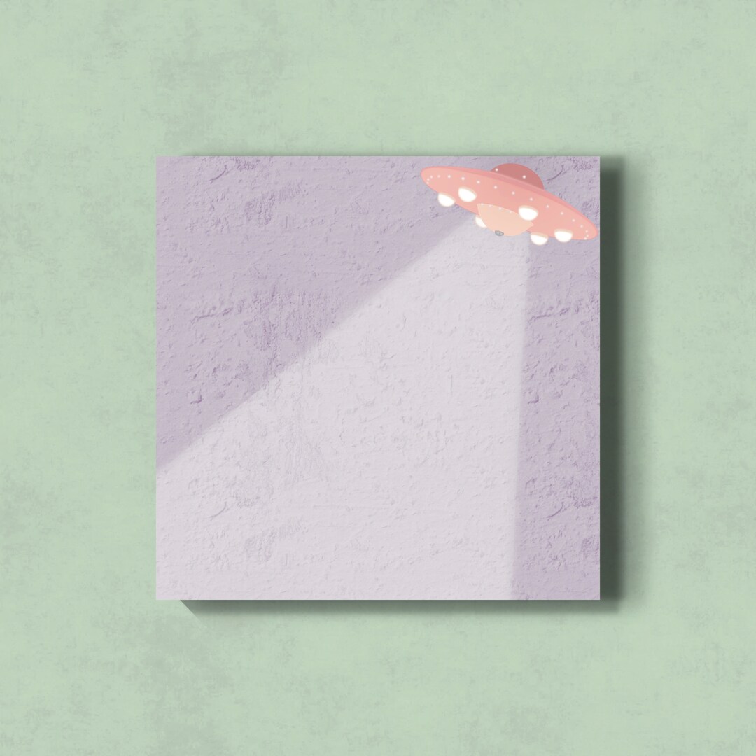 Pastel Alien Spaceship Sticky Notes | Cute Pastel Stationery - Etsy