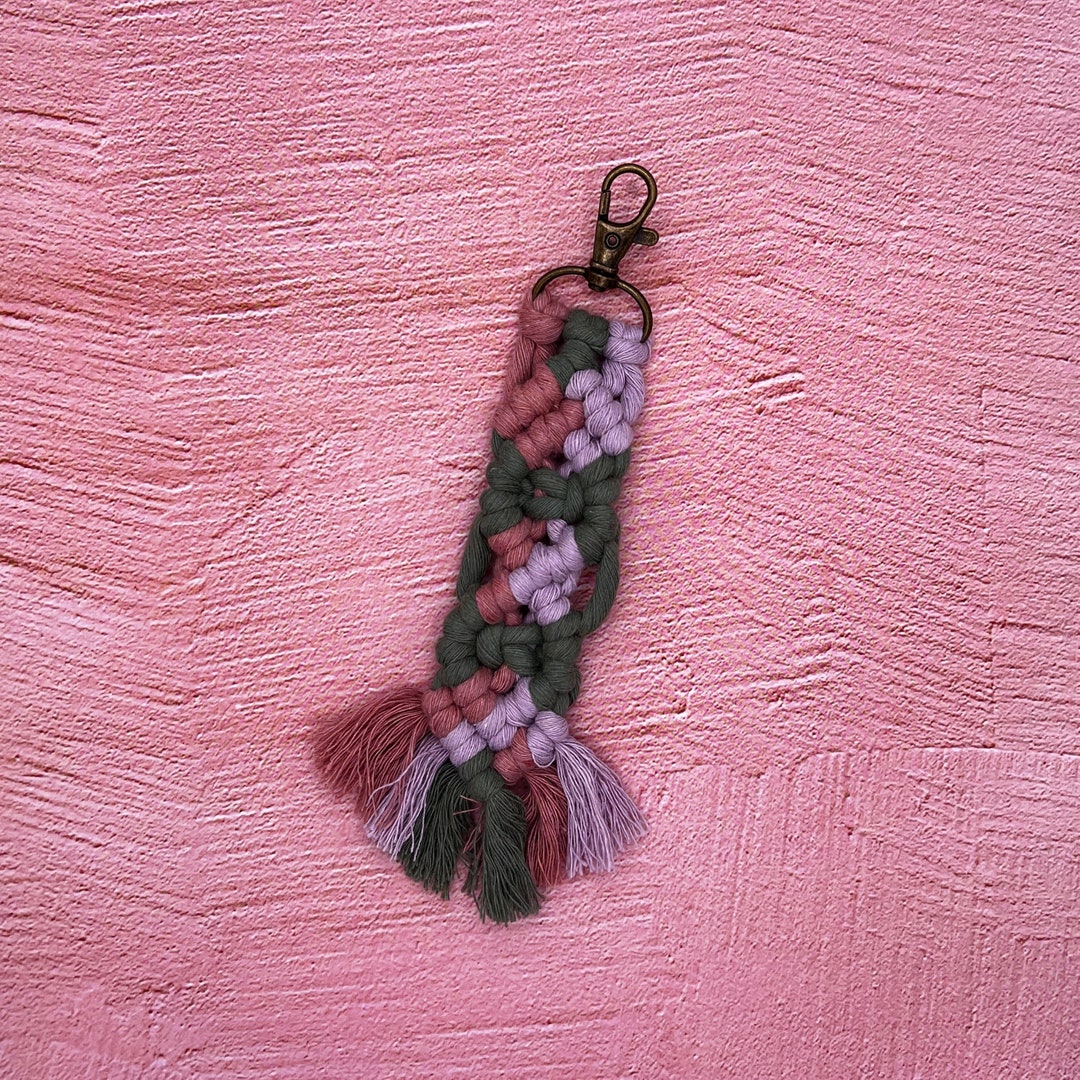 The Posh Laboratory Tri-color Macrame Keychain | Boho Accessories ...