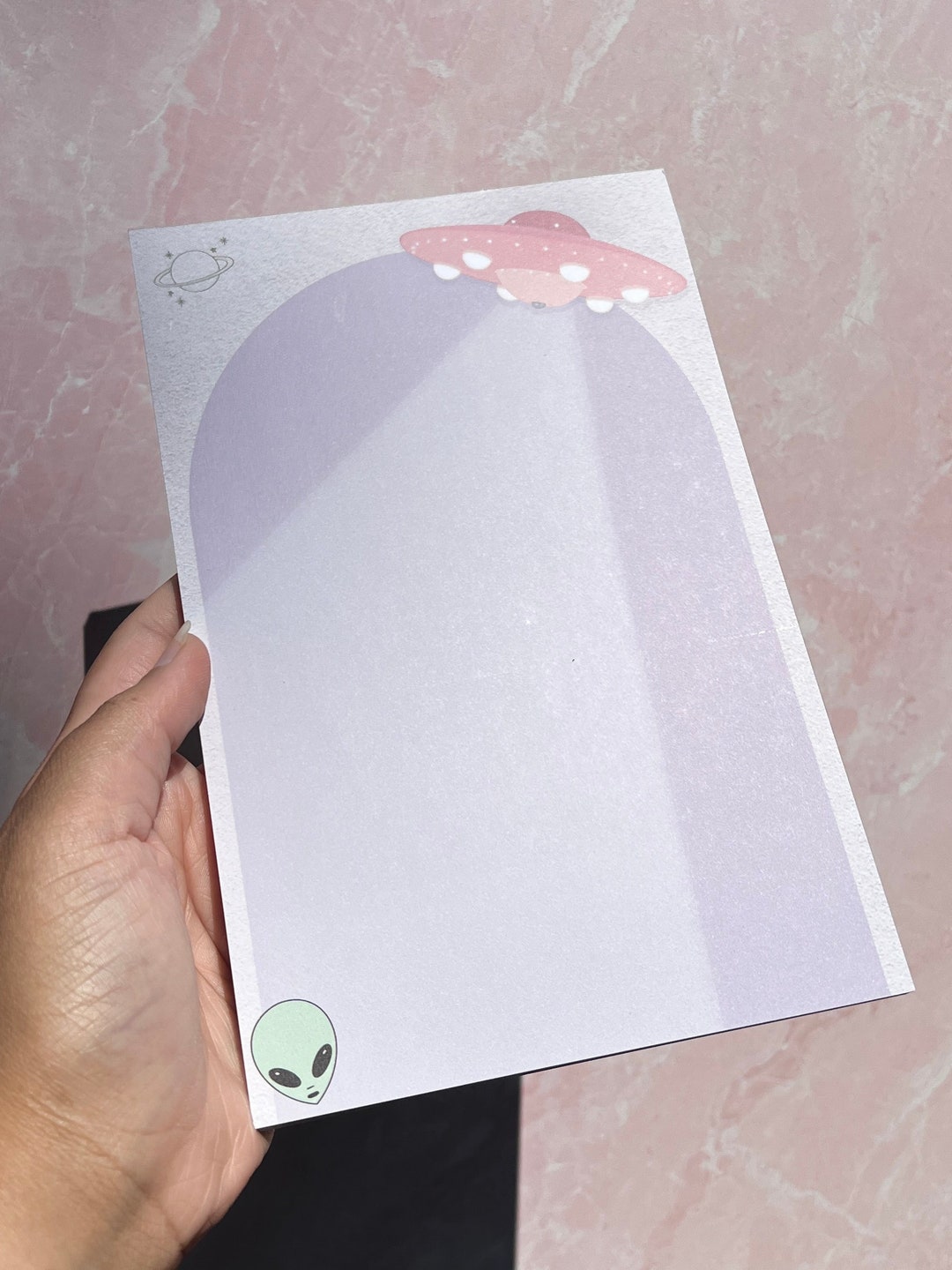 Pastel Alien Spaceship Notepad | Cute Pastel Stationery | Planner ...