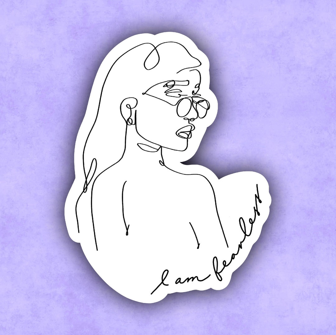 I Am Fearless Line Art Sticker | Line Art | Women Empowerment ...