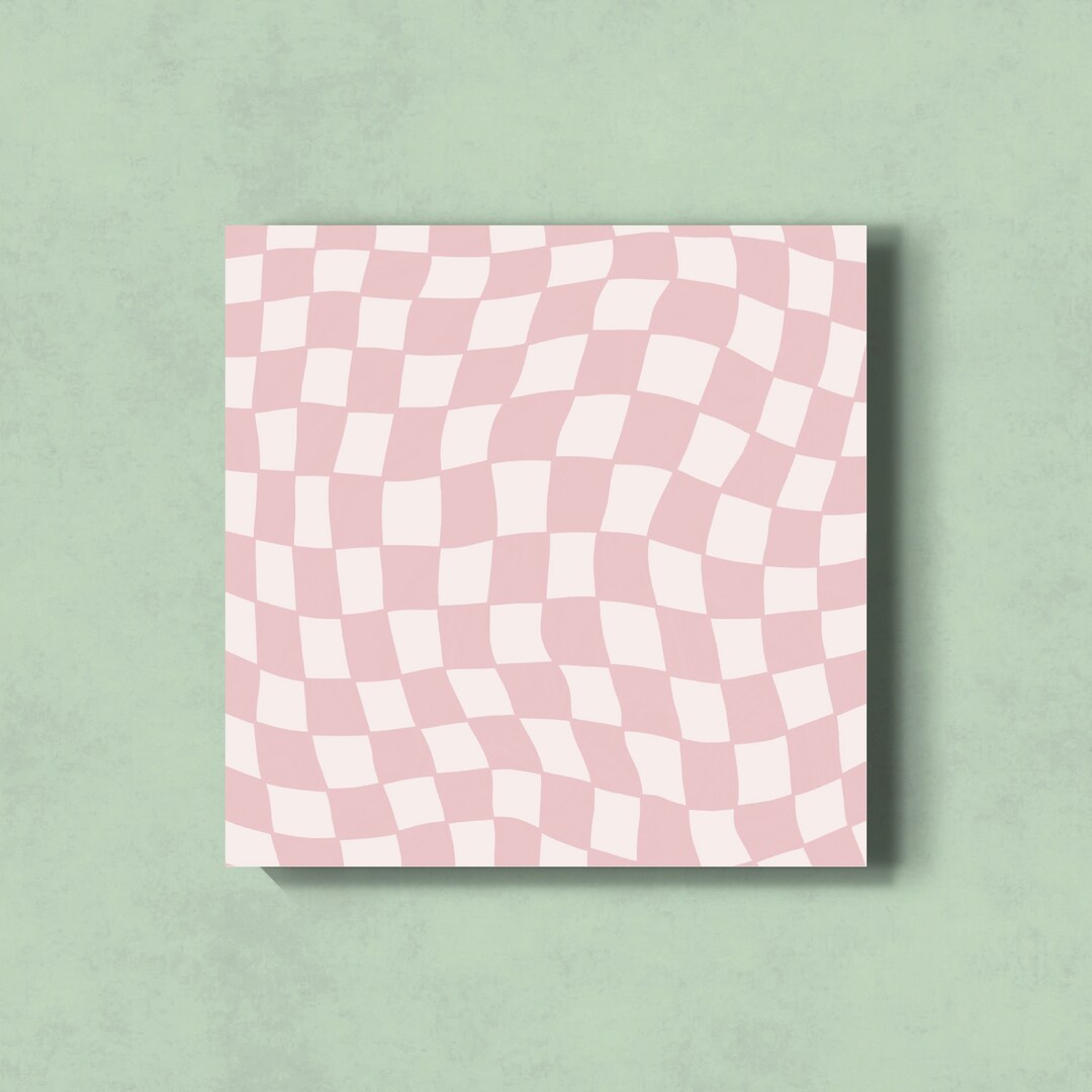 Pastel Wavy Checkerboard Sticky Notes | Cute Pastel Stationery - Etsy