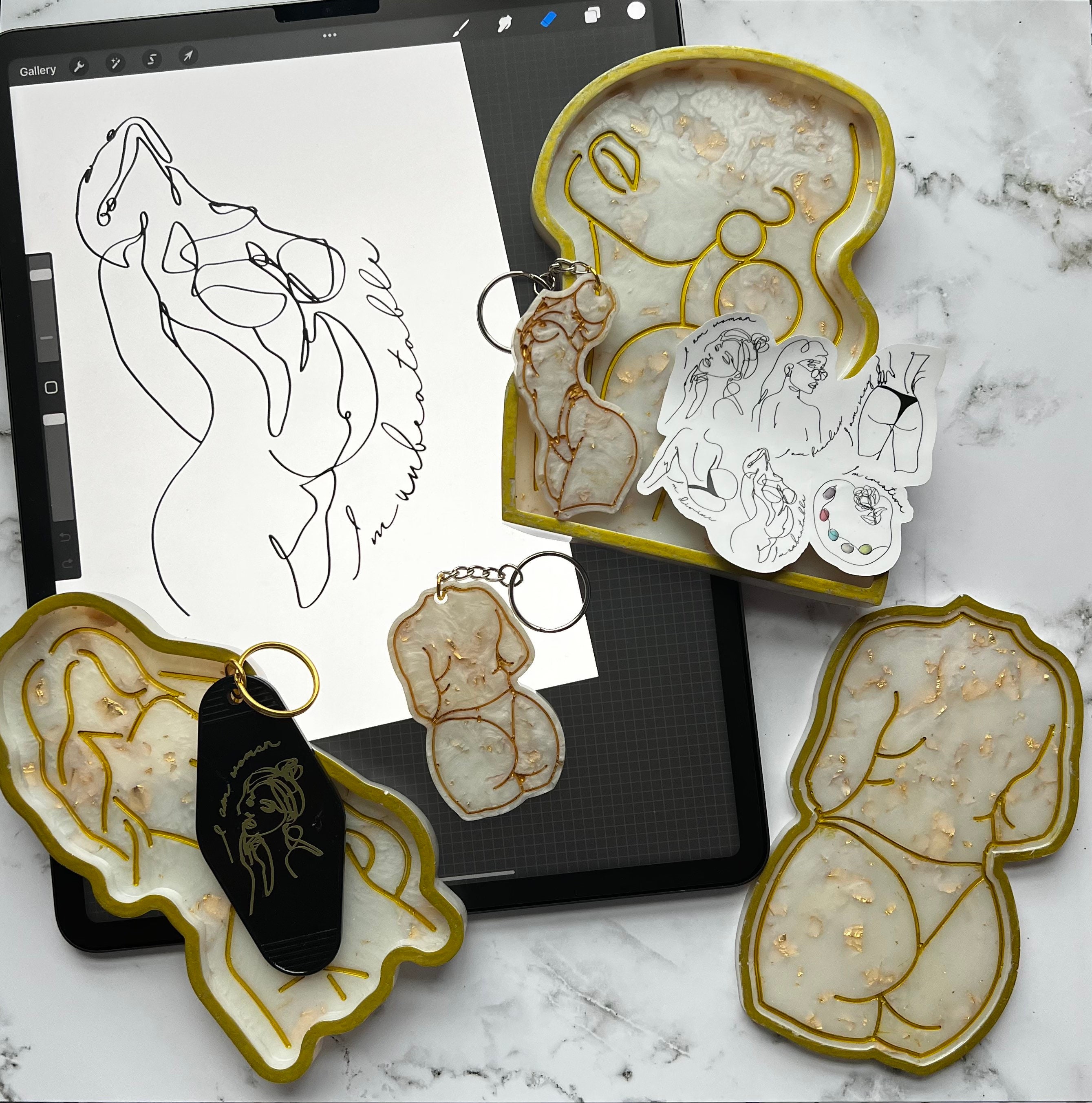 Thic Woman's Body Resin Keychain Women Empowerment - Etsy